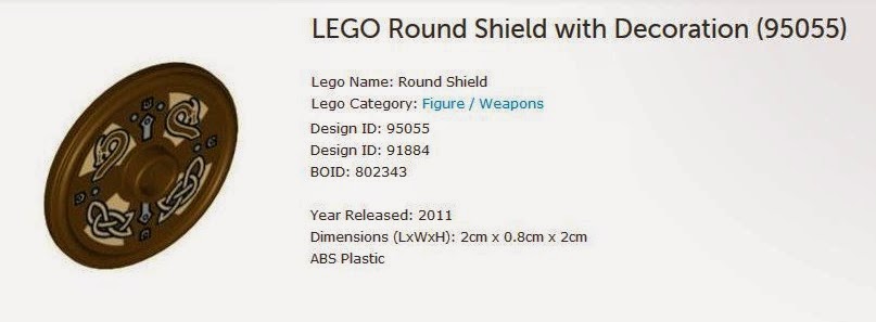 LEGO 95055 Brown Round SHIELD w/ Decoration for Warrior Minifigure ...