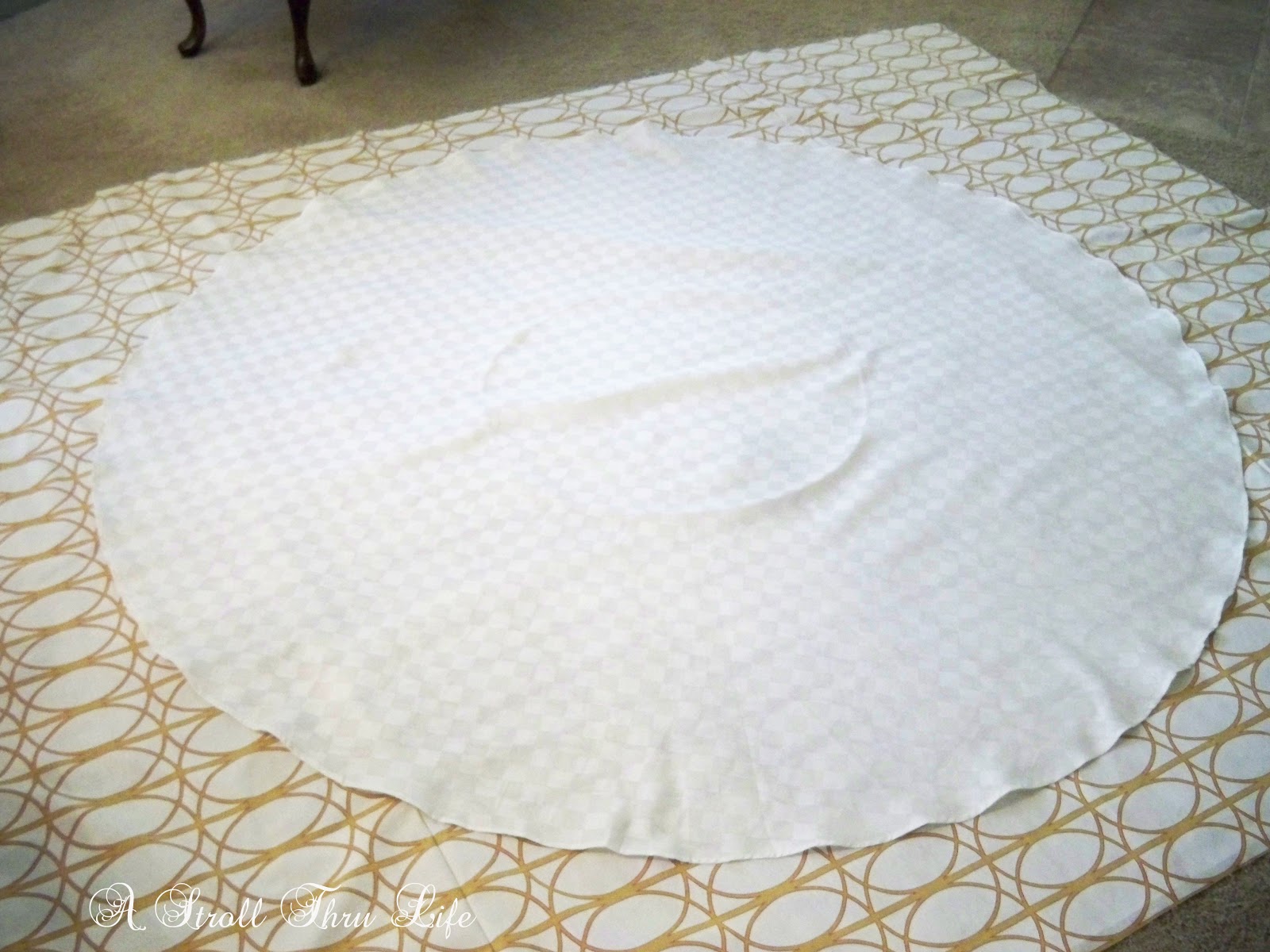 How To Make & Decorate With A Round Skirted Table - A Stroll Thru Life