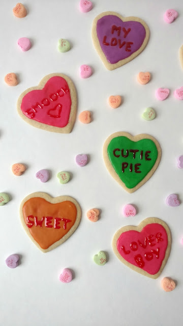 Conversation Heart Cookies - Sunshine and Munchkins