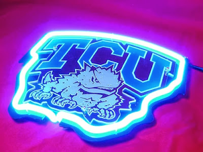 Wiki Neon Sign Blog: NCAA TCU FROGS BEER 3D NEON LIGHT SIGN 10"x 7"