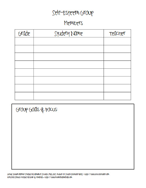 Self-Esteem Group Planner Printable
