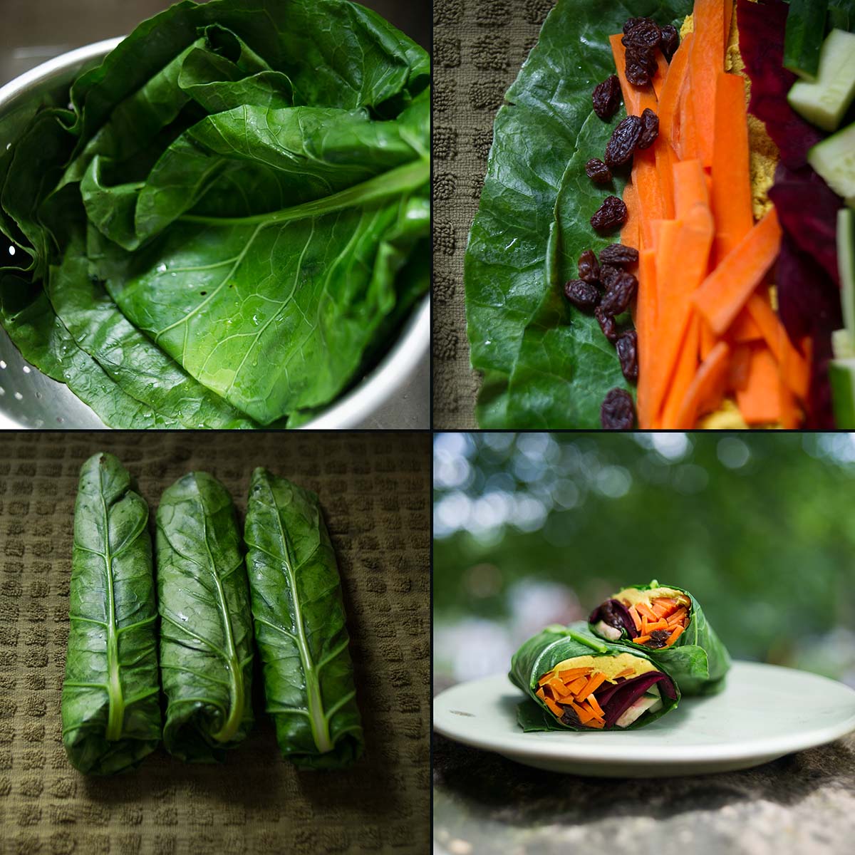 Collard Wraps: Two Ways