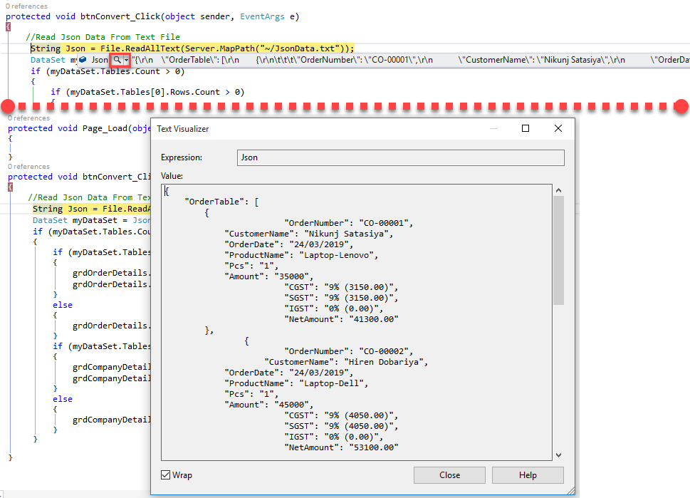 Convert JSON to Datatable/Dataset in C# | Codingvila