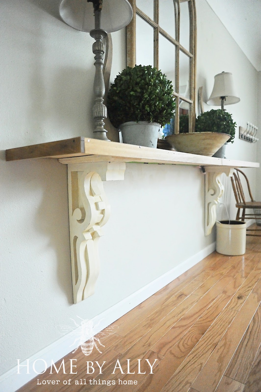Home by Ally: DIY Entryway Table using corbels/architectural salvage