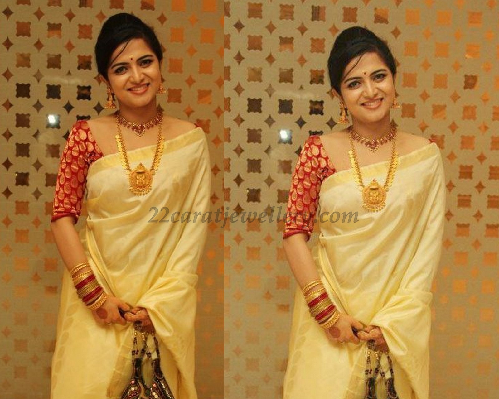 Traditional Jewellery at Sneha Wedding Reception - Jewellery Designs