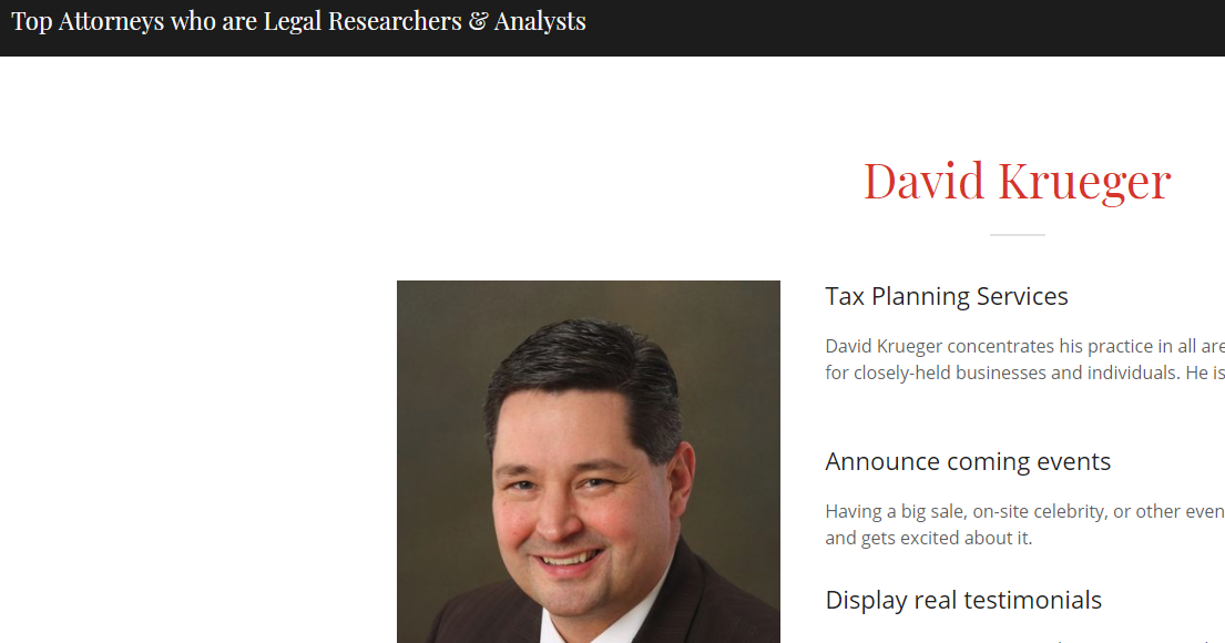 David Krueger, Colorado & Texas, experienced in tax planning and asset ...
