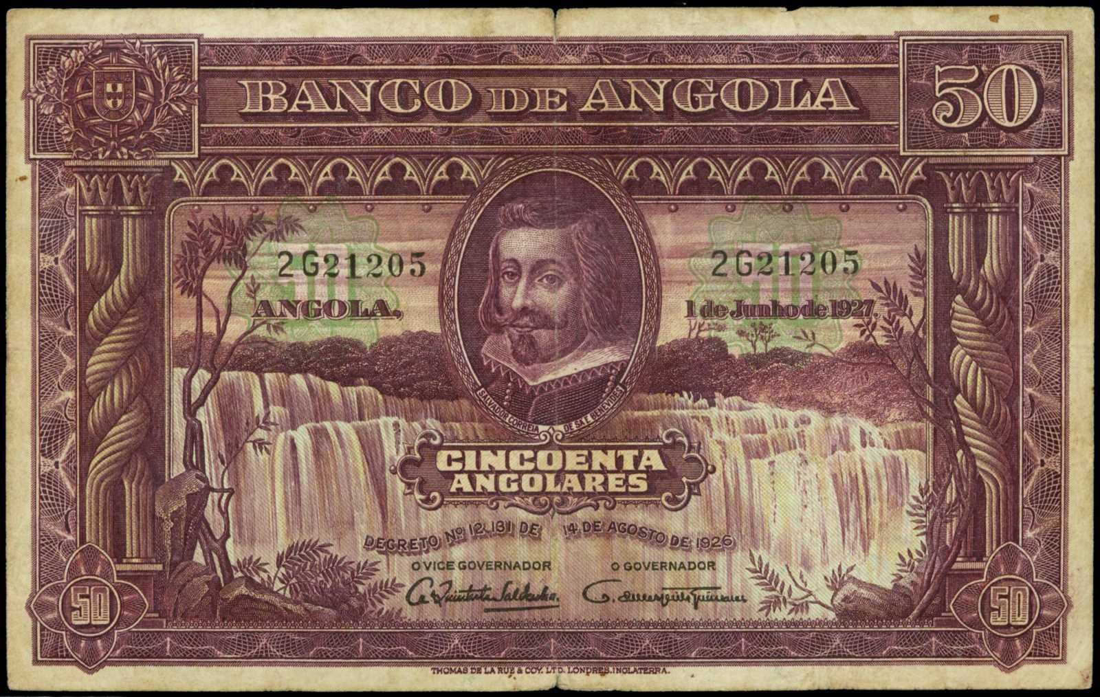 Angola 50 Angolares banknote 1927|World Banknotes & Coins Pictures ...