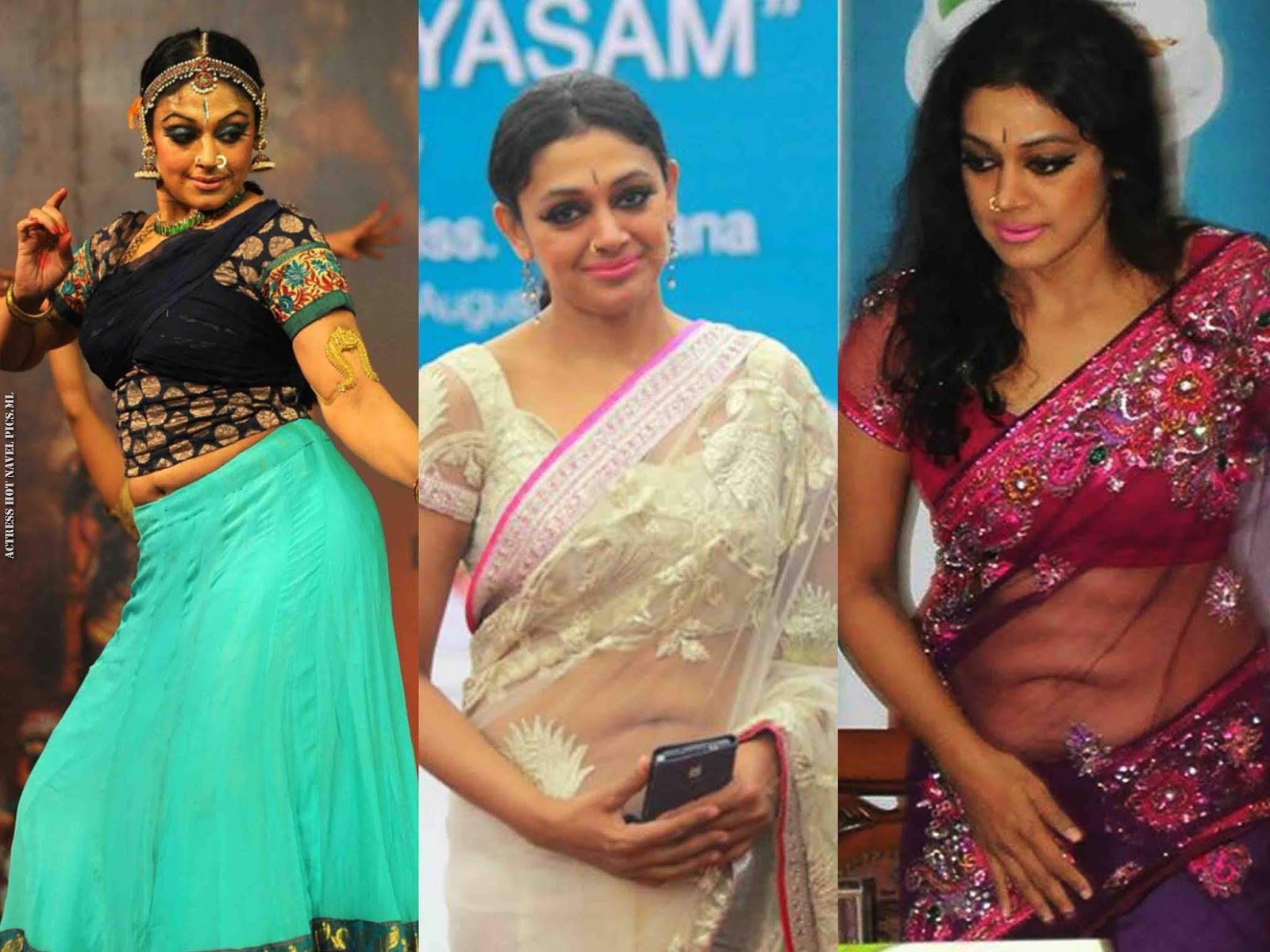 Shobana Hot Big Wide Navel Show Photos 