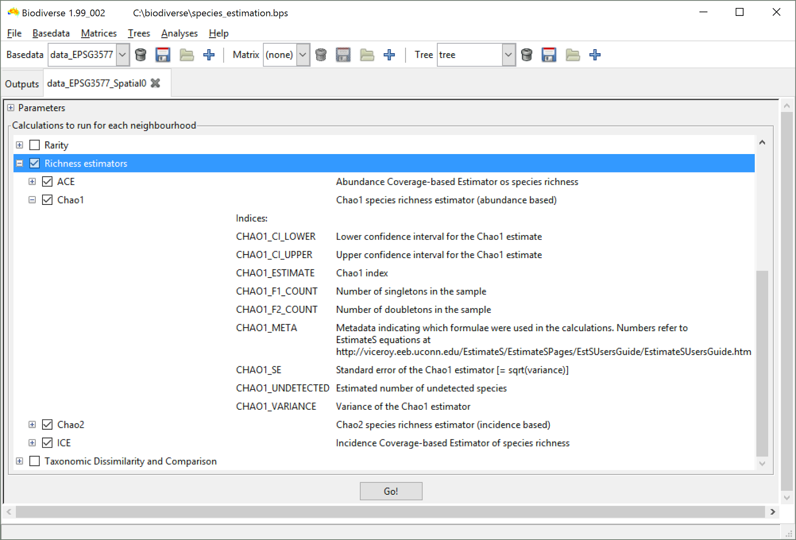 Biodiverse analysis software: May 2016