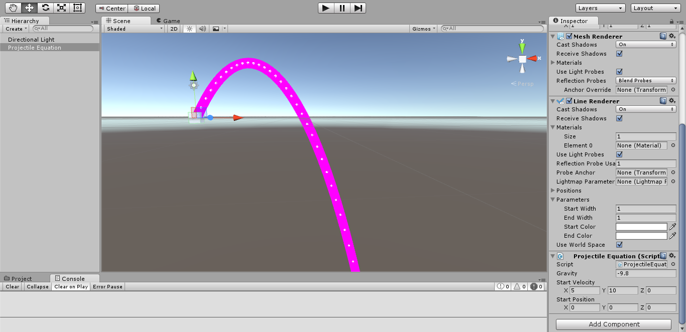 [Unity] Projectile equation: trajectory prediction