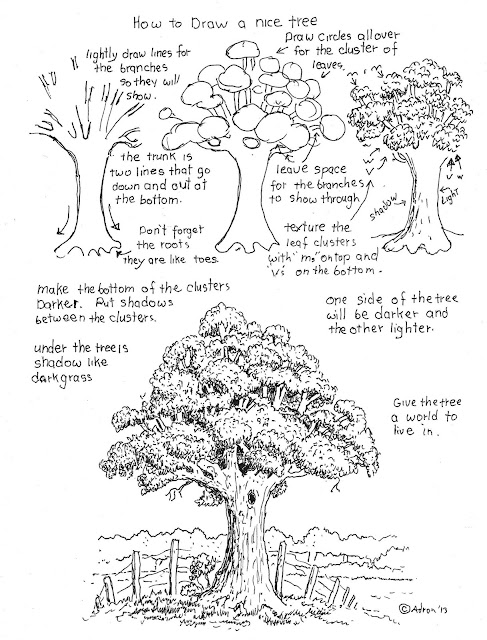 How to Draw Worksheets for The Young Artist: How To Draw A Nice Tree ...