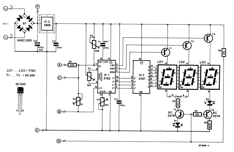 Bobo Elektronik: Voltmeter digital CA3162