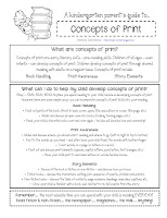 Kinder Corner: Kindergarten parent handouts