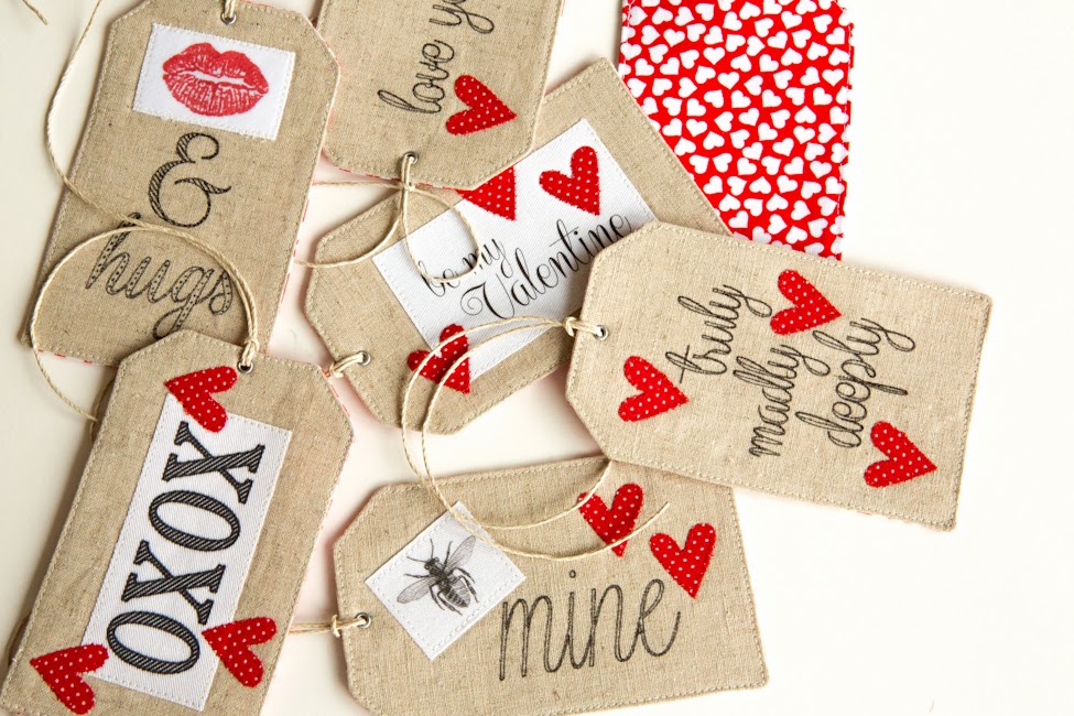 .: Linen Valentine Gift Tags