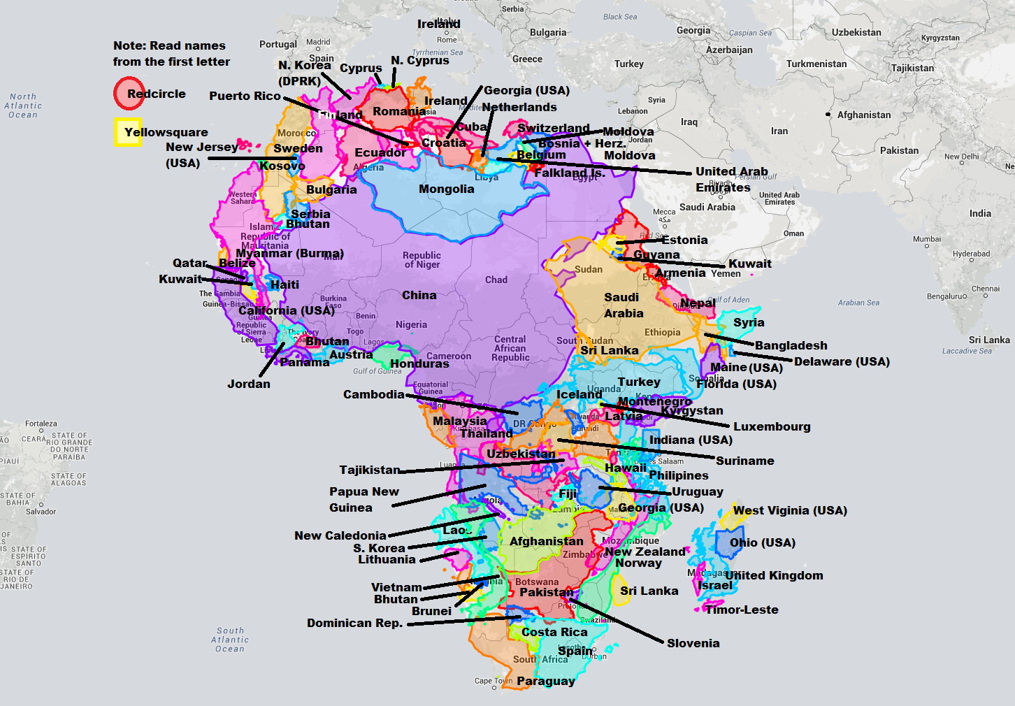 Different countries that fit together to make Africa - Vivid Maps