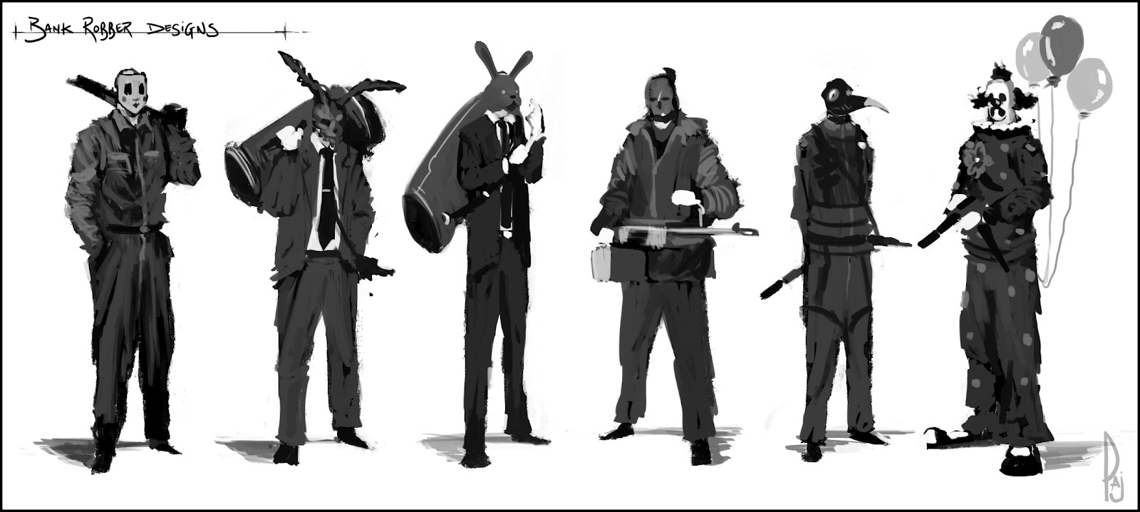 Happy Mutt Design: Bank Robber Design Variations