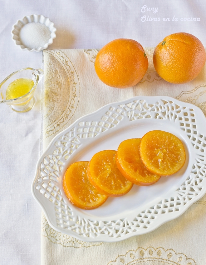 Naranjas confitadas | Olivas en la cocina
