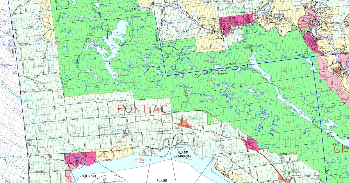 Action Pontiac: Pontiac zoning map / affectations
