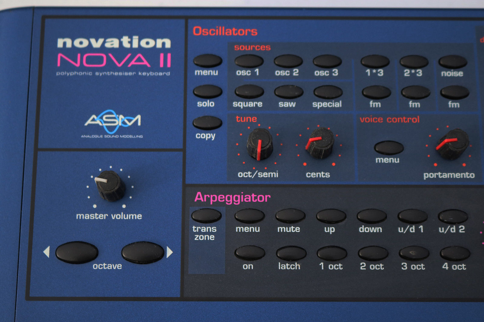 MATRIXSYNTH: Novation Nova II with Custom Knob & New LCD Display Screen