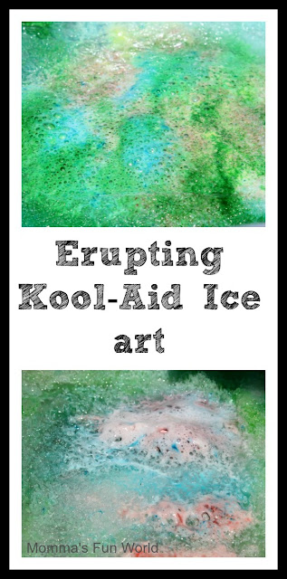 Momma's Fun World: Erupting Kool-Aid ice science and art