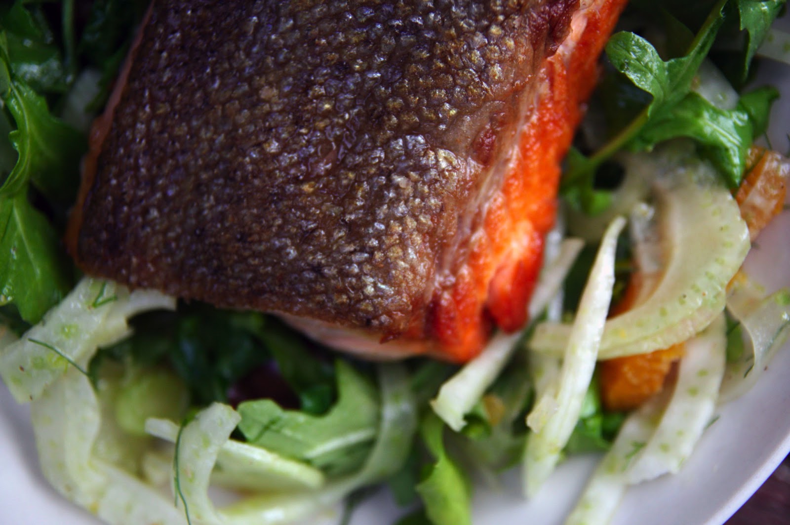 Perfectly Seared Fish with Fennel Arugula Salad Recipe | mostly foodstuffs