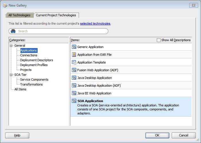 Soanen Marttis Soa Blog Tutorial 1 Part 8 Create A New Soa Application With Jdeveloper