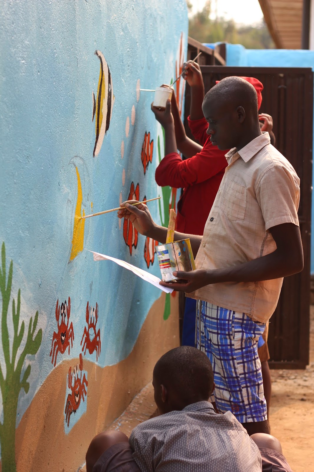 Teaching in Rwanda: Drawstring Bags at Isha and More Mural Painting at ...
