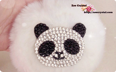 WINTER Rabbit Fur Panda EARMUFFS With CRYSTAL - ZoeCrystal