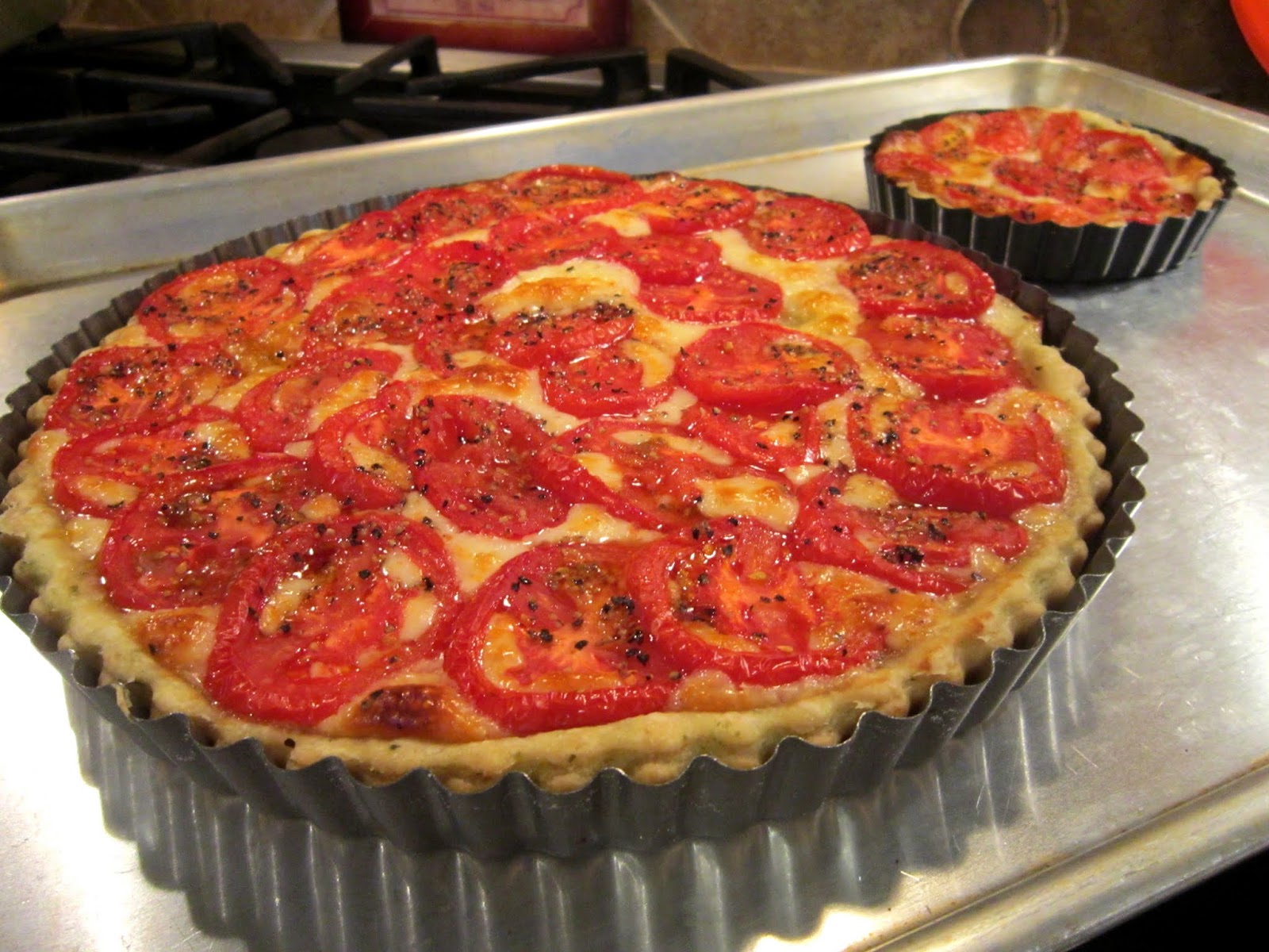 The Italian Next Door: Fresh Tomato Tart with Basil-Garlic Crust