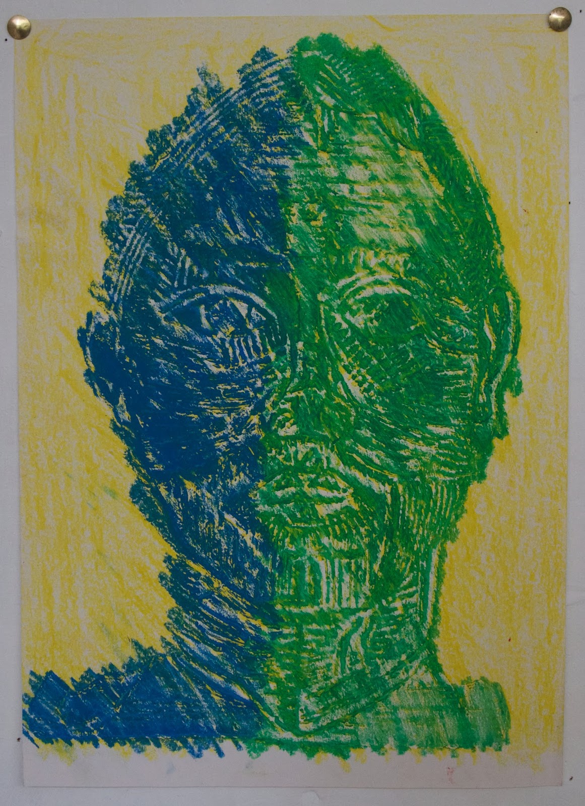 Visual Art: Self-Portrait, 2000 - Lino Print Versions