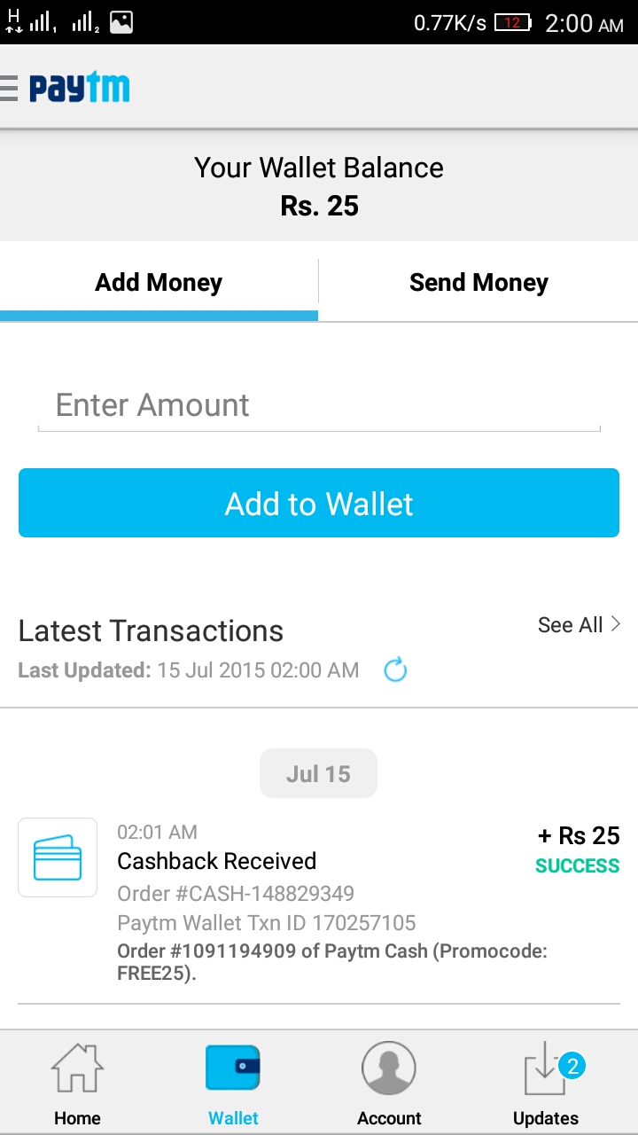 .: Sign up New Account on Paytm and Get Rs 25 Free wallet balance ...