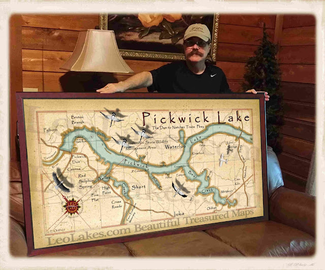 Old field Studio & Leo Lakes: Pickwick Lake Treasured Map