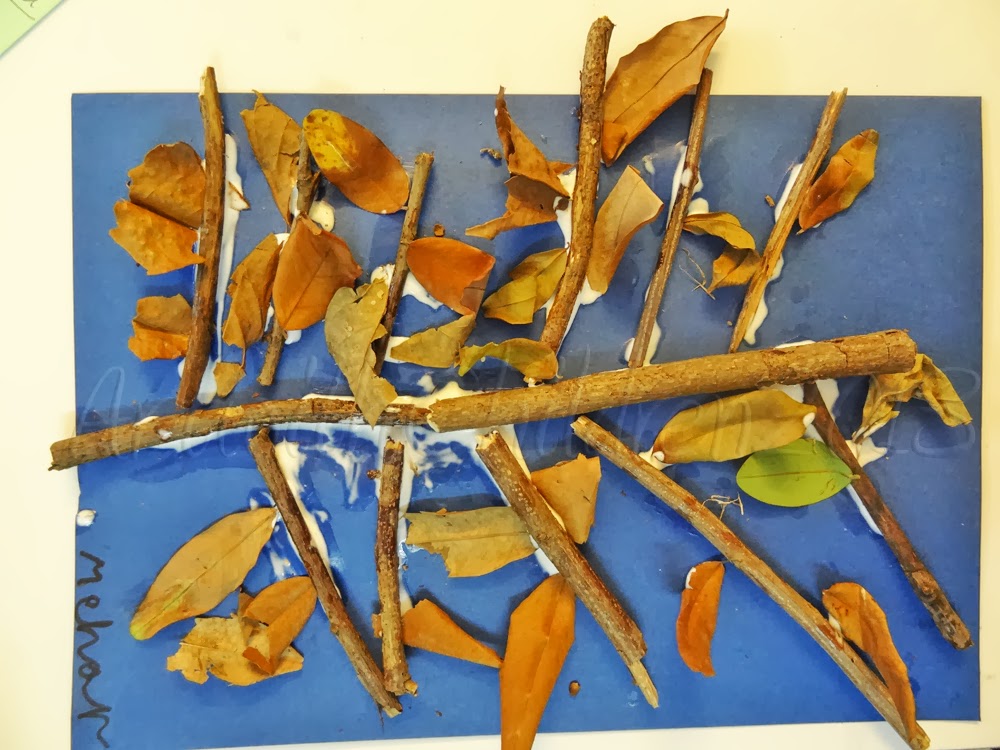 Make a tree using twigs and leaves -Think-Pick-Create projects