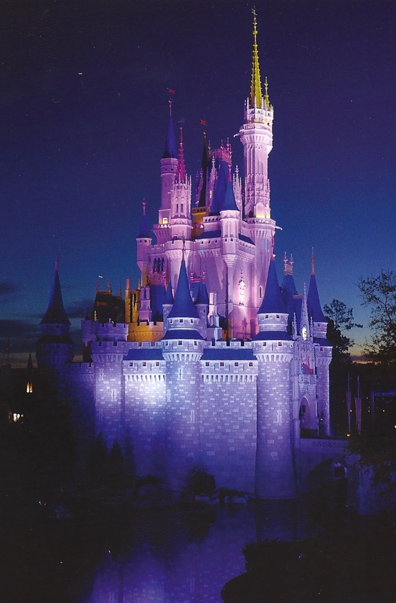 My Favorite Disney Postcards: Cinderella's Castle at Night