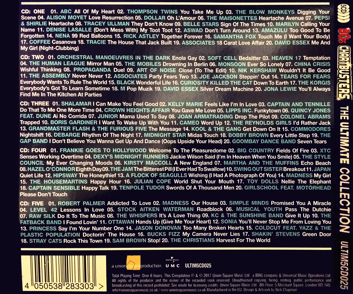 BENTLEYFUNK 2018: 80s Chartbusters: The Ultimate Collection (2017) BOX ...
