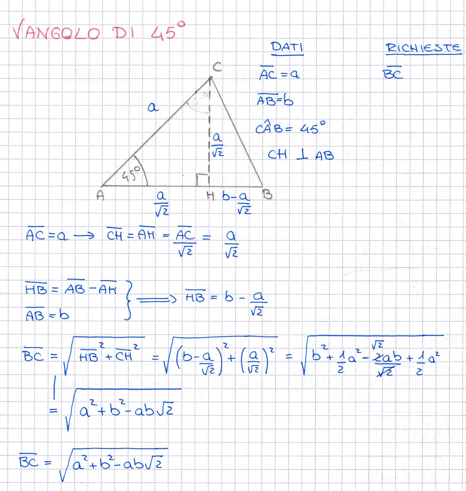 Helpschool :-): Generalizzazioni del teorema di Pitagora con angoli di ...