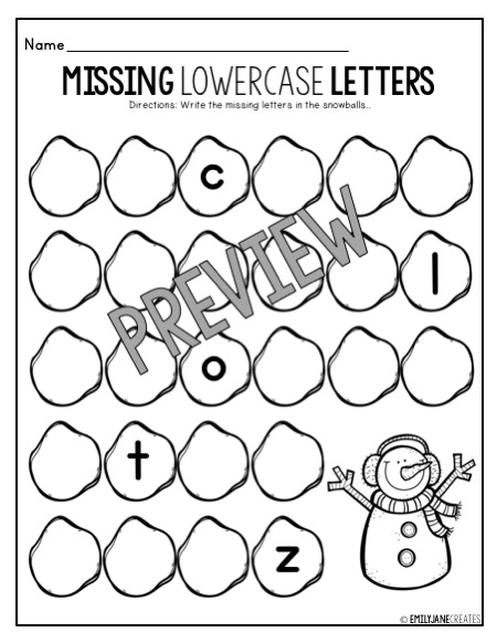 Emily Jane Creates: JANUARY NO PREP KINDERGARTEN PACKET-OVER 100 PAGES!