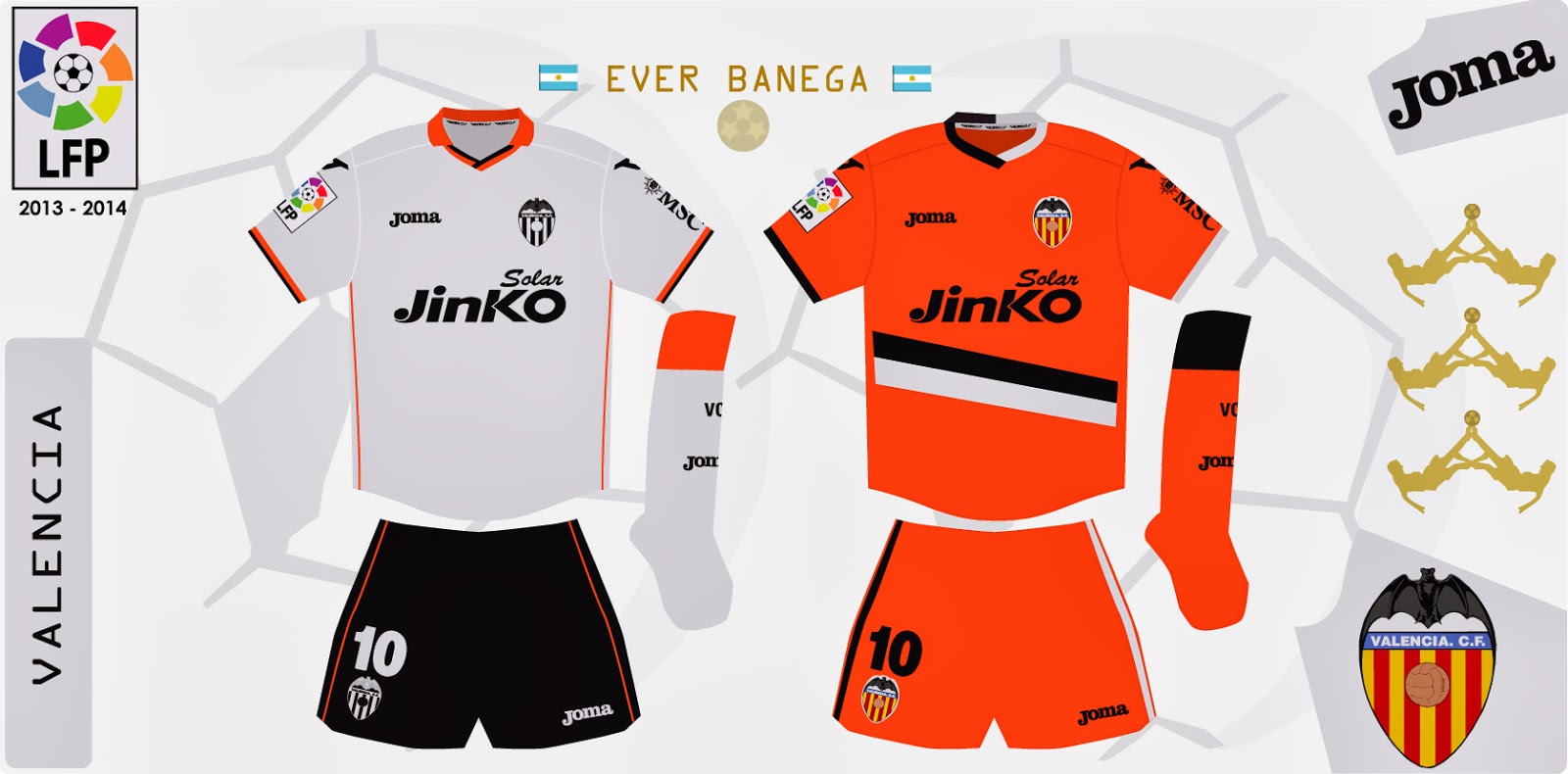 Design Futbol Kits: Valencia 2013 - 2014 (Liga BBVA)