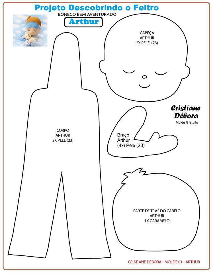 Eu Amo Artesanato: Boneco com molde