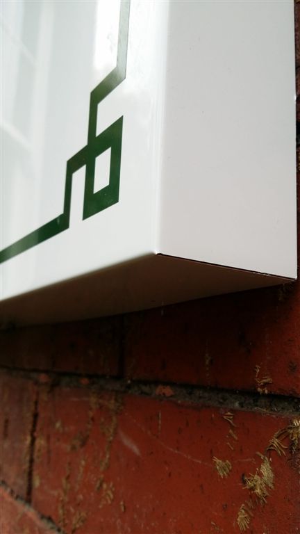 The Green I Signs Blog: Folded white sign tray sign for Stanhope Park ...