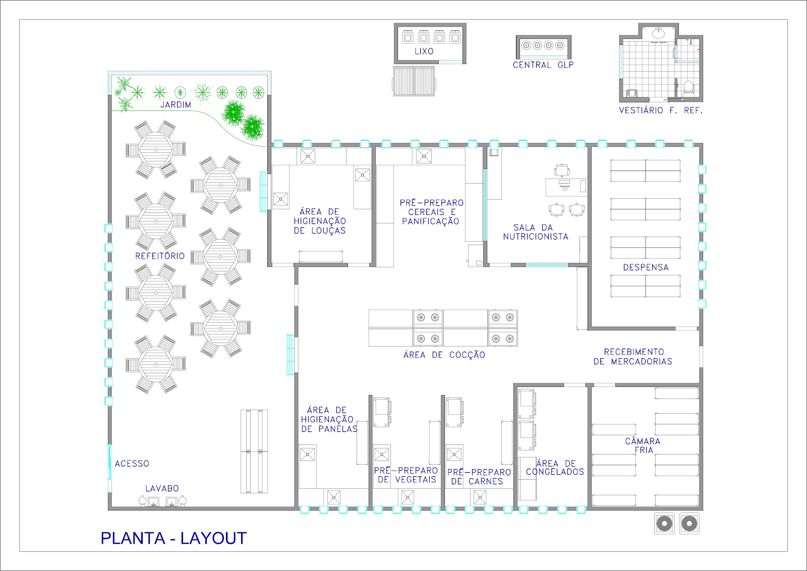 Shusco Arquitetura e Design: Layout - Refeitório