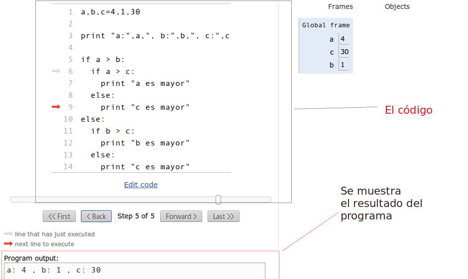 Aprende Python con PythonTutor