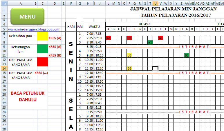 Aplikasi Pembagian Jam Mengajar / Jadwal Pelajaran revisi 5 | Dagujang