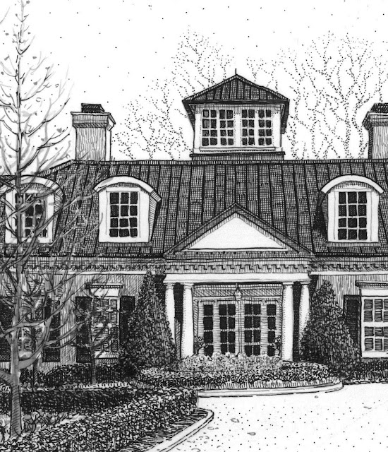 Mark Tabler: Paintings, Drawings, Other Art: Pen and ink house portrait