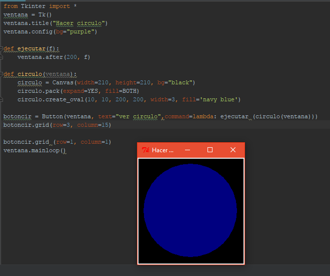 - Ejemplos: Botón con figuras en Python con PyCharm-