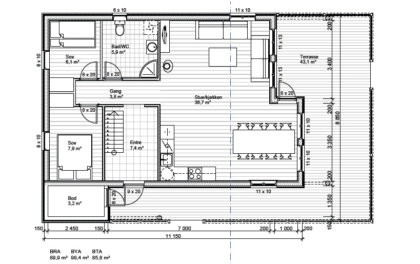 Byggemelding terrasse – Lufting mellom isolasjon og undertak