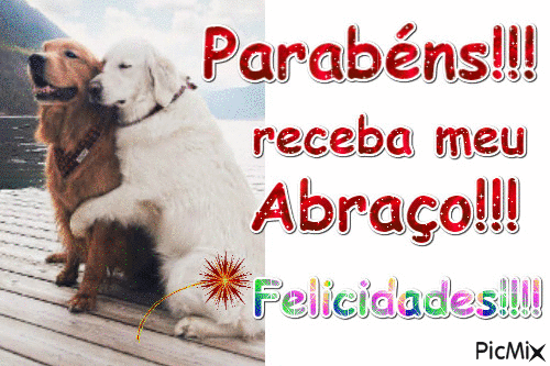 GIFS ANIMADAS: Parabéns, receba meu abraço!