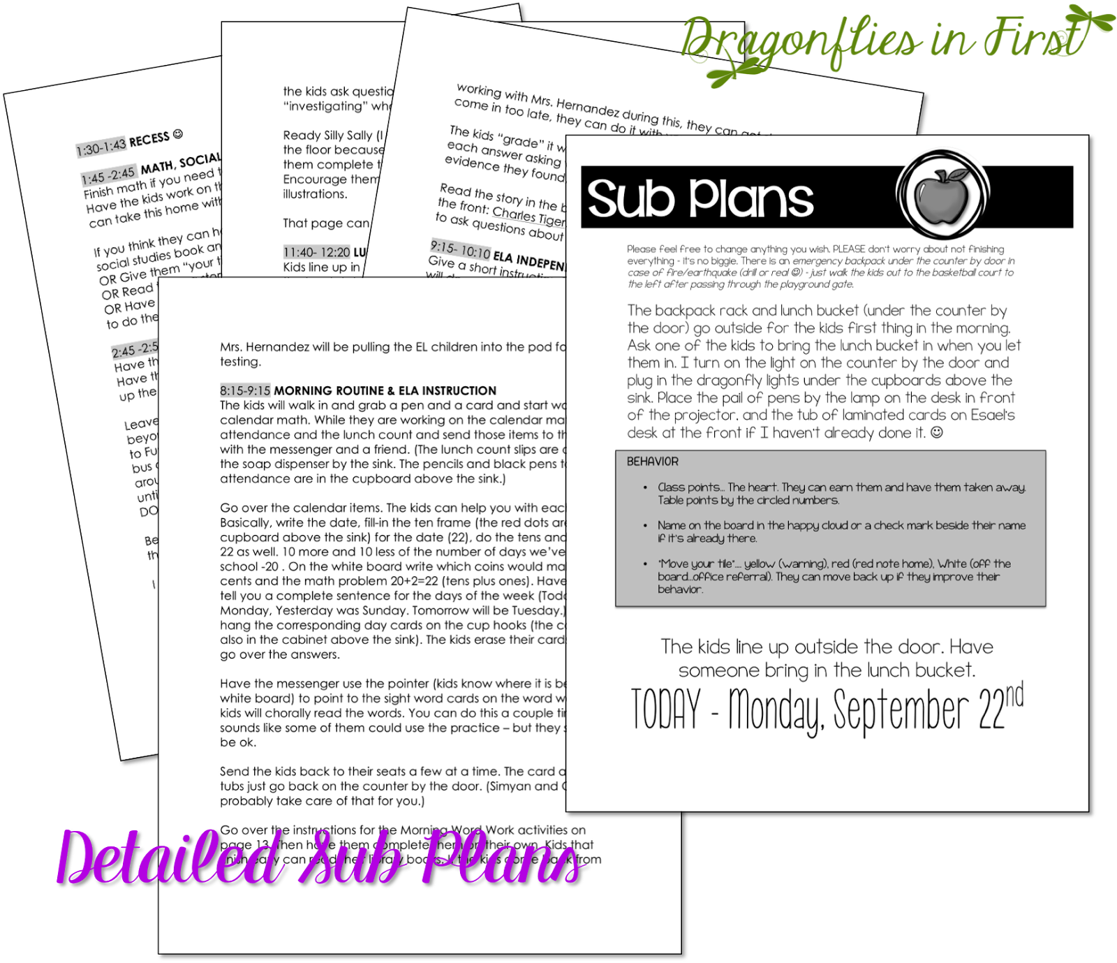 Blog Hoppin': Sub Plans Made Easy with FREEBIES