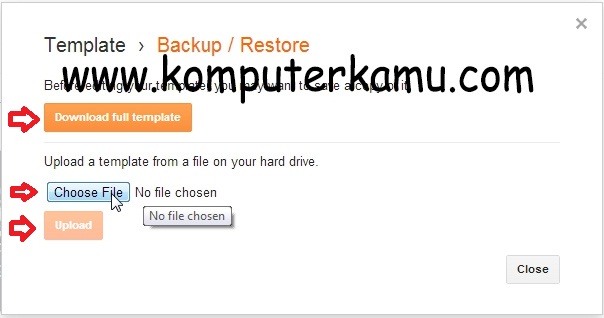 Cara Upload dan Download Template Blog di Tampilan Baru Blogger