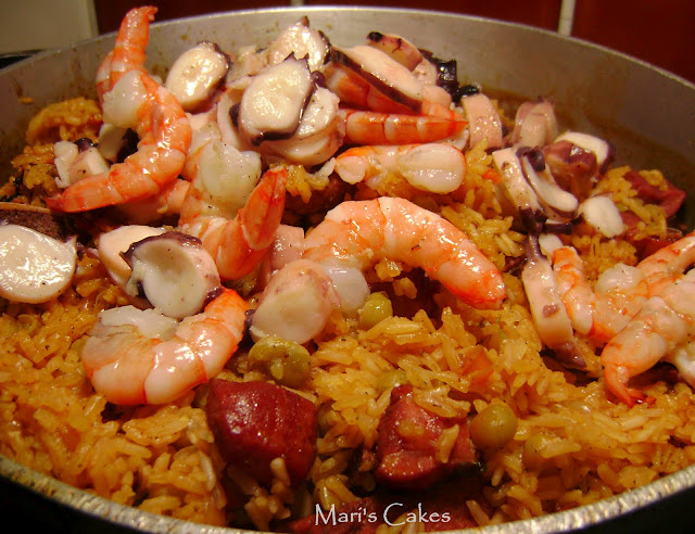 Rice with Pork Chops, Dominican Locrio de Chuletas y Camarones | Mari's ...